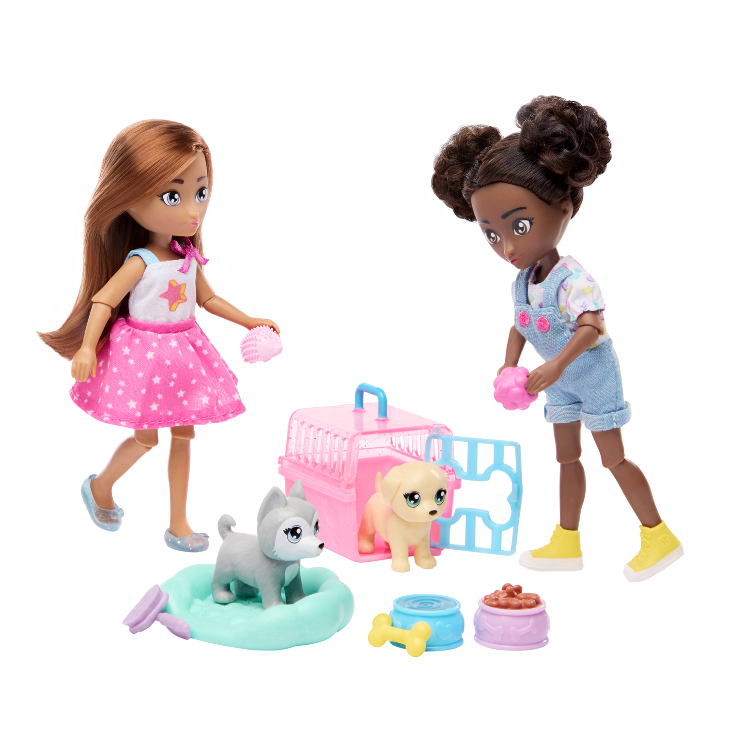 Isa & Evie | 5.5-inch Doll Set with Pets | Hey Bestie